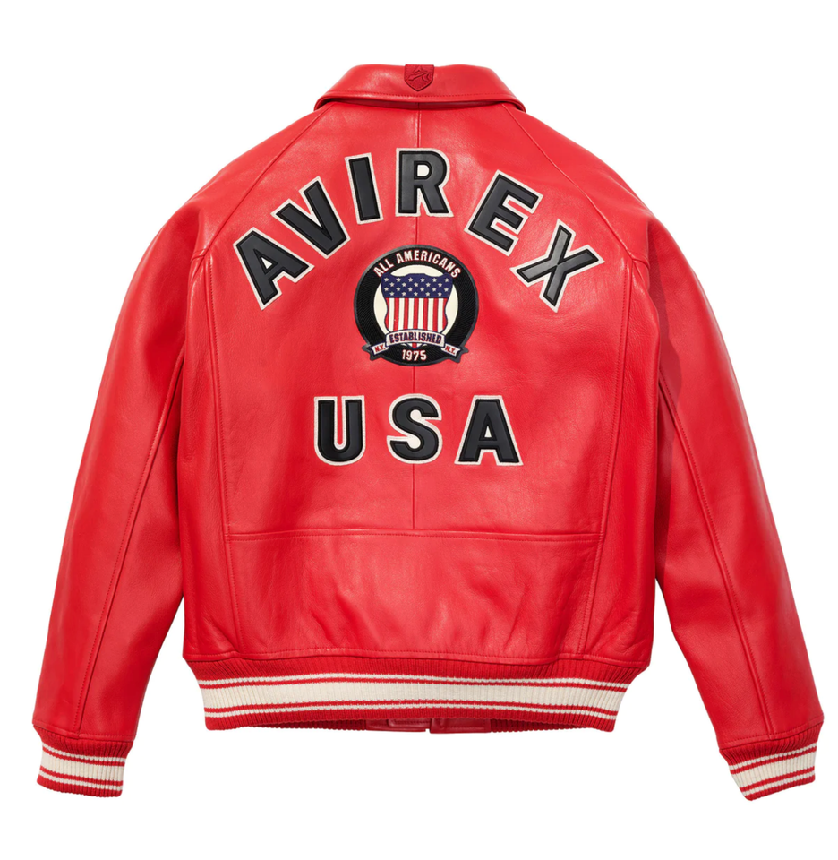 New Handmade Men’s Avirex Military Stylish Lamb Leather Avirex Bomber ...