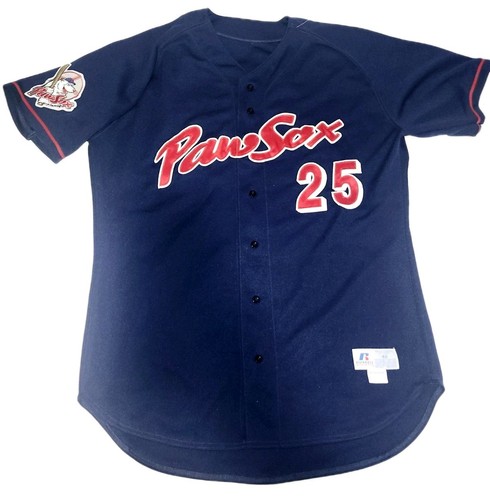 Milb Pawtucket Paw Red Sox Pawsox Jersey Game Worn Russell Size XL 48 ...
