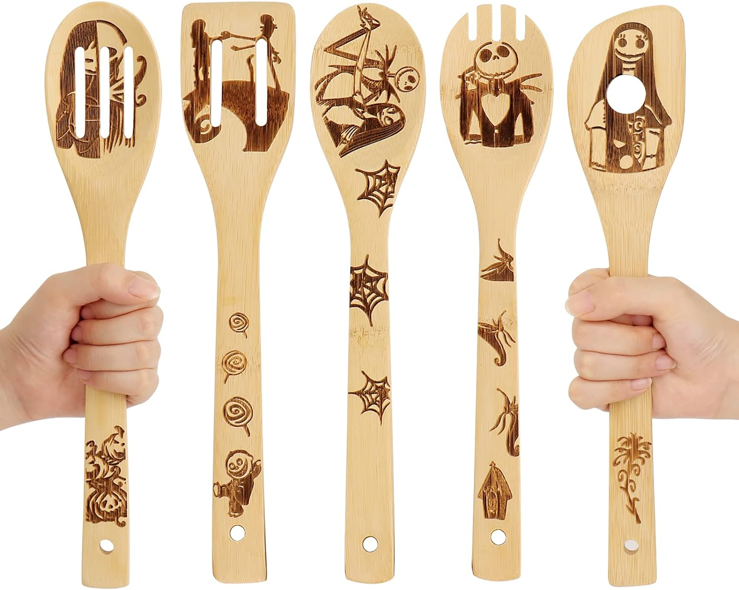 Nightmare before Christmas Gifts - 5 Pcs Wooden Spoons for Cooking ...