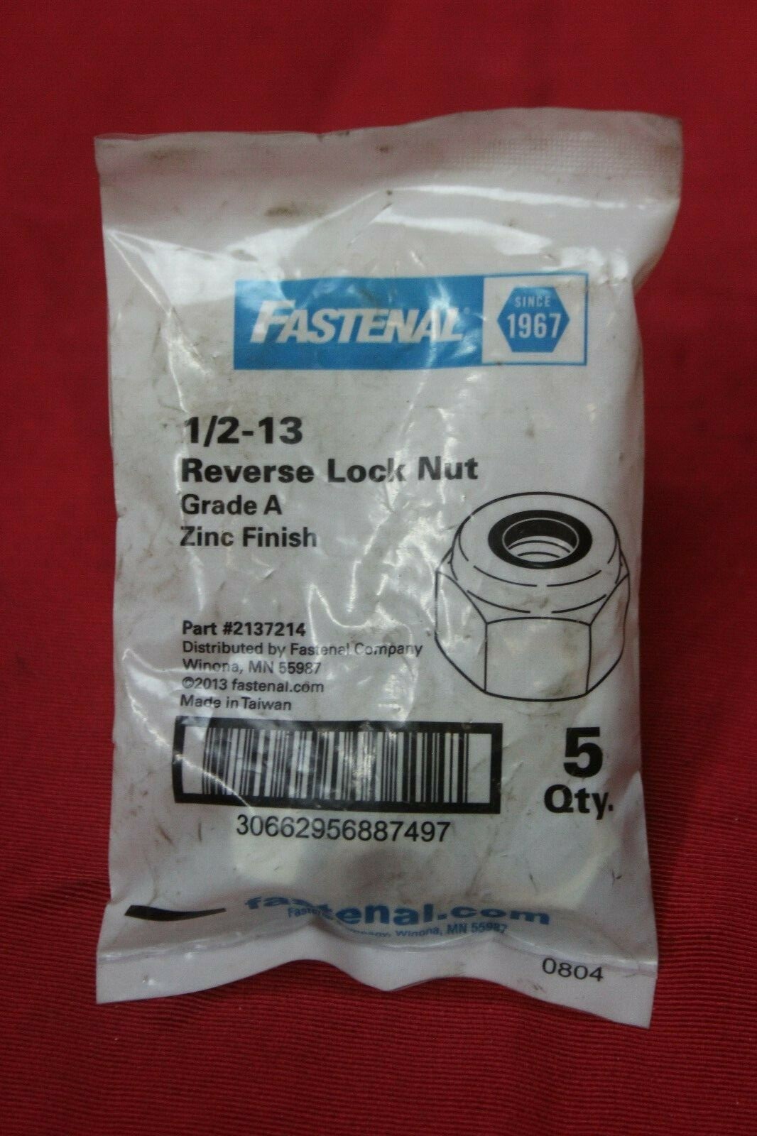 Fastenal 1//2-13 Coarse Thread Grade A Nylon Insert Hex Lock Stop Nut 5 ...