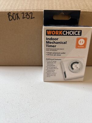 Indoor Mechanical Timer, SinglePolarized Outlet Work Choice 24 HR Pin ...