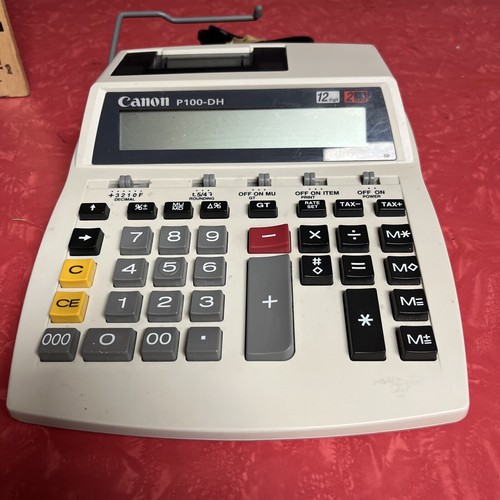 Canon P100-DH 12 Digit 2 Color Printing Calculator Working Tested Needs ...