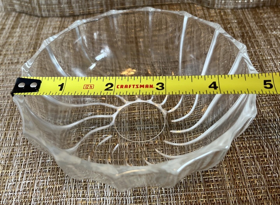A Pair of 2 Vintage Swirled Pedestal Crystal Clear Elegant Glass Candy ...