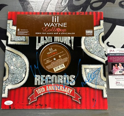 LIL WAYNE + Band SIGNED Lollipop single VINYL RECORD LP AUTOGRAPH JSA ...