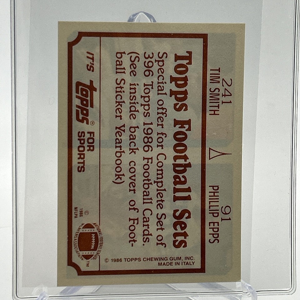 1986 Topps Phillip Epps/Tim Smith Sticker Card #91/241 NM-MT FREE ...