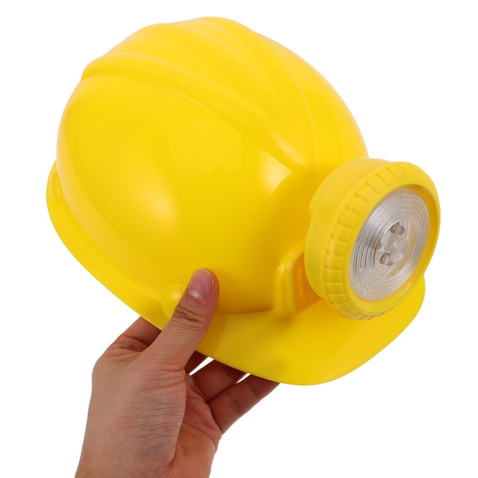 Fake Miner Hat Prop Cosplay Safety Hat Kids Construction Hat With Light ...