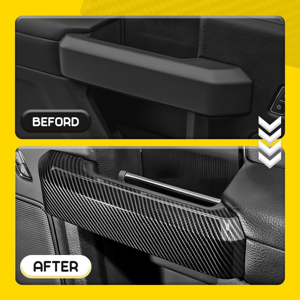 4PCS Inner Interior Door Cover Handle Trim for F150 Ford 2015-2020 ...