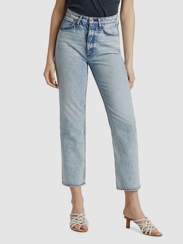 $225 Rag & Bone Women's Blue High Waist Straight Denim Jeans Pants Size ...