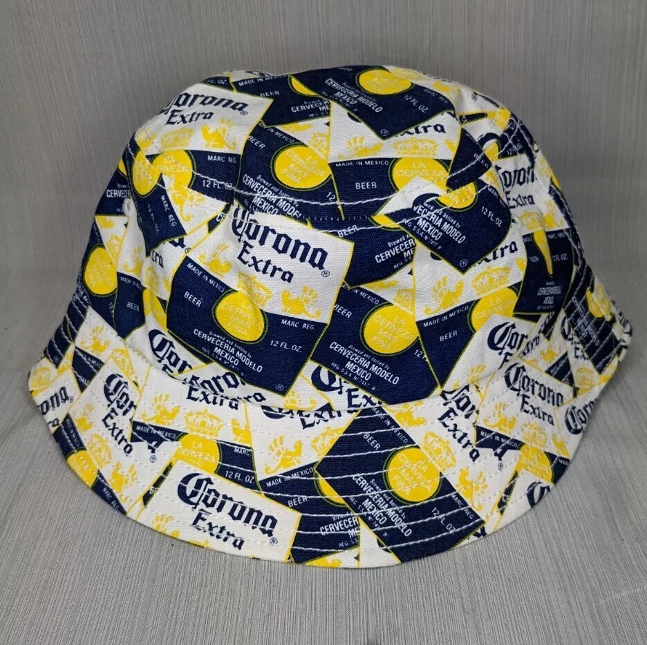 Corona Extra Beer Bucket Hat White Blue Yellow - S/M … - Gem