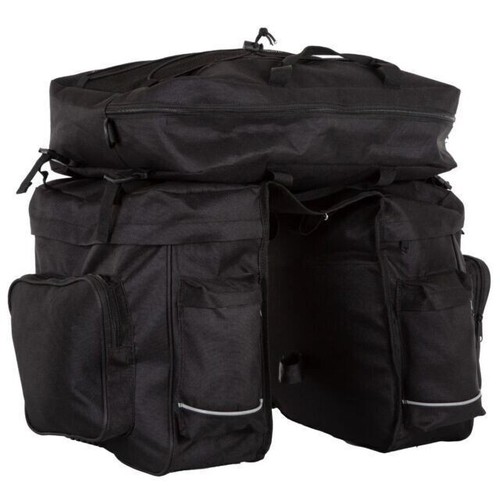 ETC; PB15C Triple Pannier Set - Black, 5 Pockets, 6 Fixings, Reflective ...
