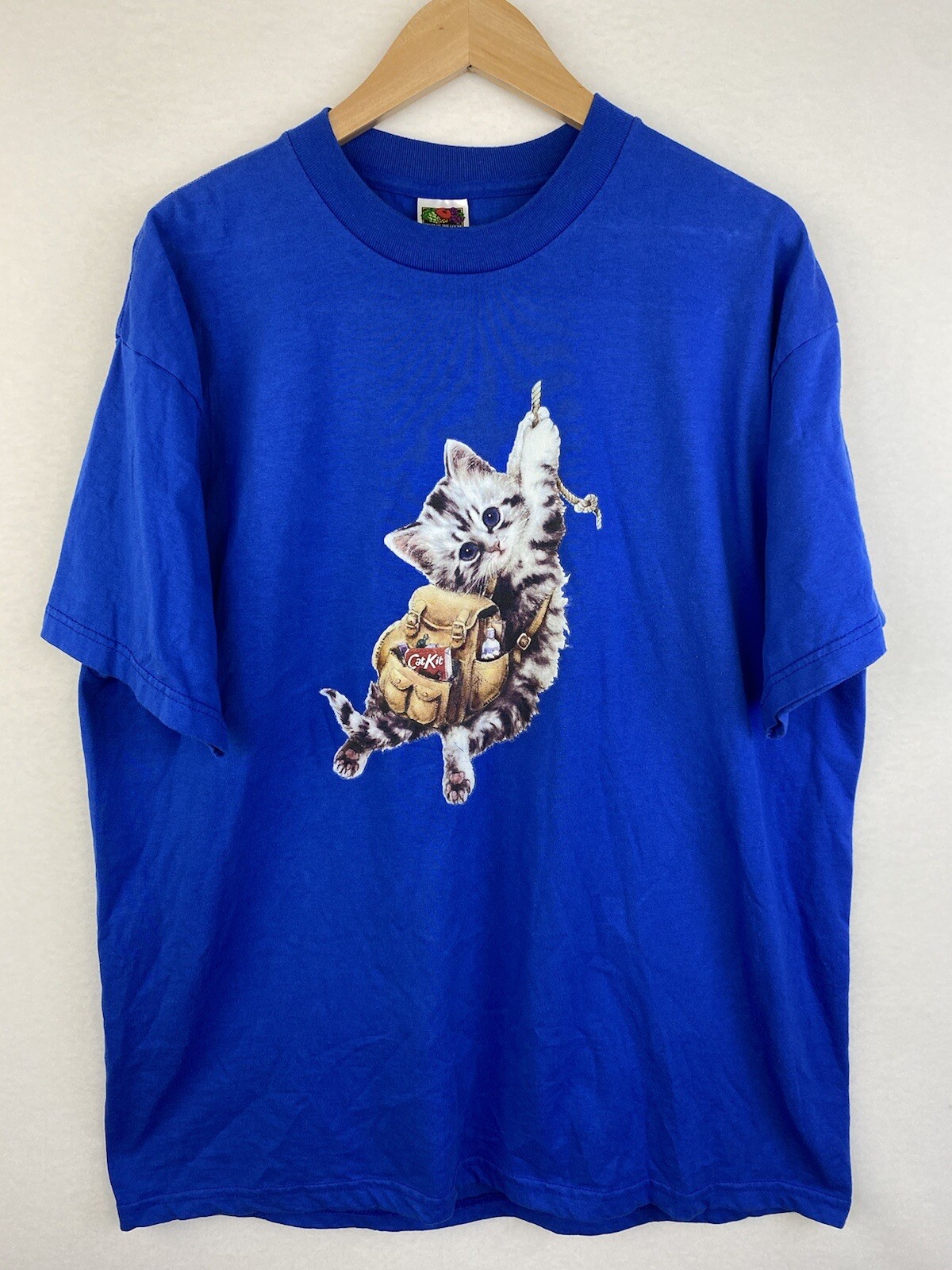 Early 2000s Adventure Cat Graphic Blue Fruit Of The L… - Gem