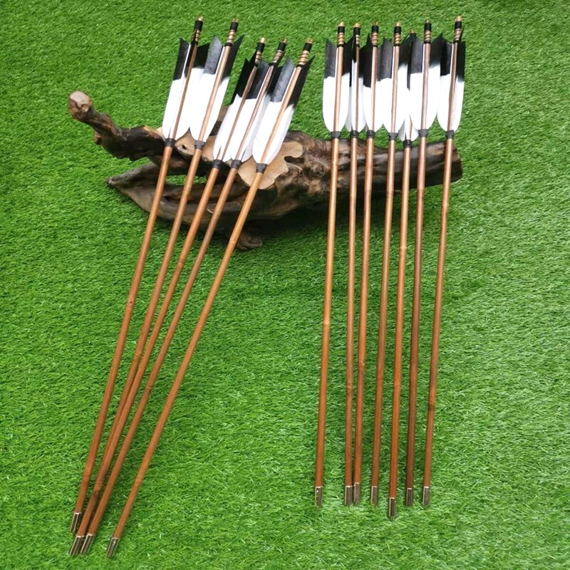 48pcs Archery Bamboo Shaft 33in 55-60bs Arrows Target Practice | eBay
