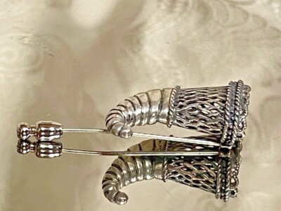 925 STERLING SILVER HORN OF PLENTY STICK PIN BROOCH | eBay
