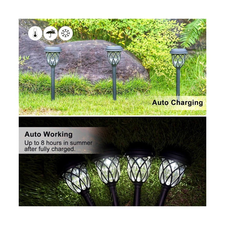 10 Pack Solar Lights Outdoor Garden Pathway Solar Powered Yard Lights ...