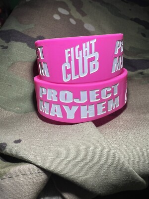 2x FIGHT CLUB (PROJECT MAYHEM EDITION) Silicone Bracelet, 1” Wide, Vet ...