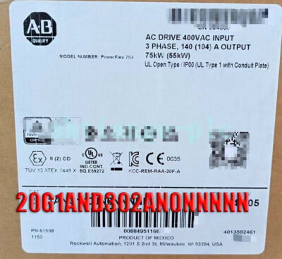 BRAND NEW 20G1AND302AN0NNNNN PowerFlex 755 VFD Allen Bradley FREE SHIP ...