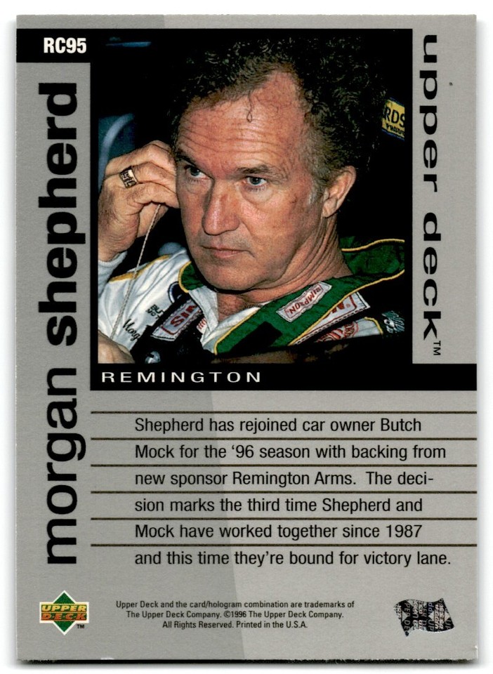 1996 Upper Deck Road to the Cup Morgan Shepherd Butch Mock Motorsports ...