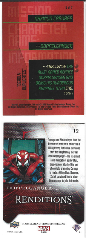 DOPPELGANGER - 1995 OVERPOWER / 2024 RENDITIONS cards, Marvel [NEAR ...