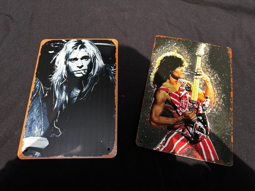 Eddie Van Halen And David Lee Roth, 2 Metal Art Work Signs, Classic ...