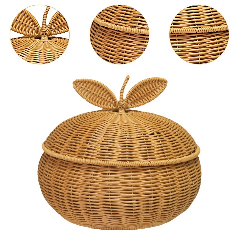 Storage Basket with Lid Decorative Bread Basket Multipurpose Storage ...