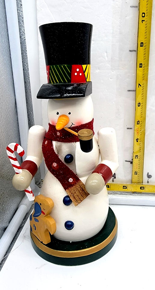 Kurt Adler NY Snowman Nutcracker Wood Hand Painted 9.5” Christmas ...