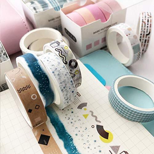 5 Rolls Washi Tape Set Creative Basic Skinny Decorative Tapes for Arts ...
