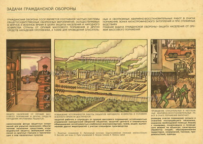 Soviet Russian Civil Defense Poster Print NBC Civil Defense and It's ...