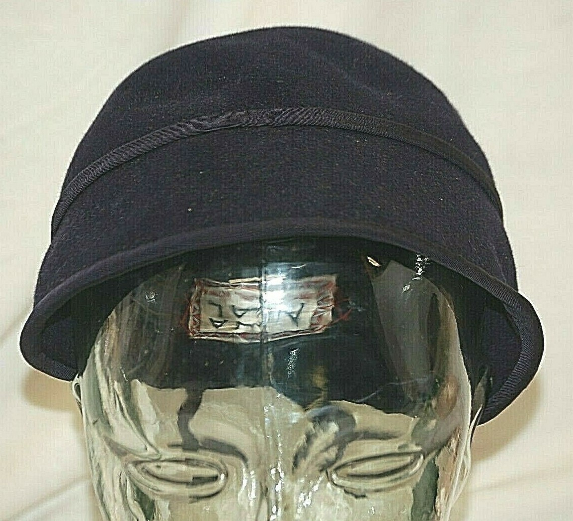 Nina Neal Aristocrat Skull Cap Hat Ladies Navy Blue F… - Gem