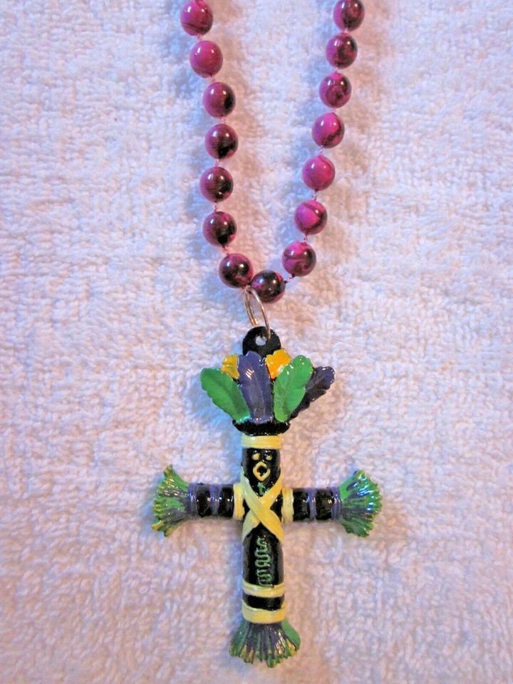 "VOODOO DOLL CROSS" PGY MARDI GRAS BEAD VOODOO FEST SPELLS LUCK POWER ...
