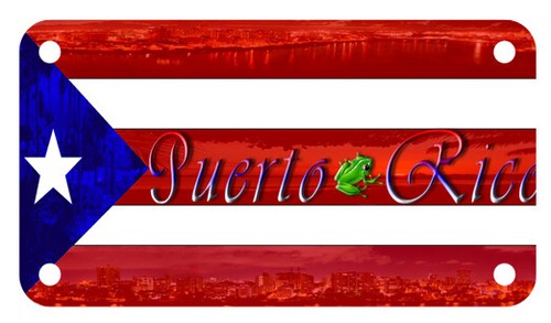 Puerto Rico Flag 4" X 7" ATV Motorcycle License Plate Boricua Coqui III ...