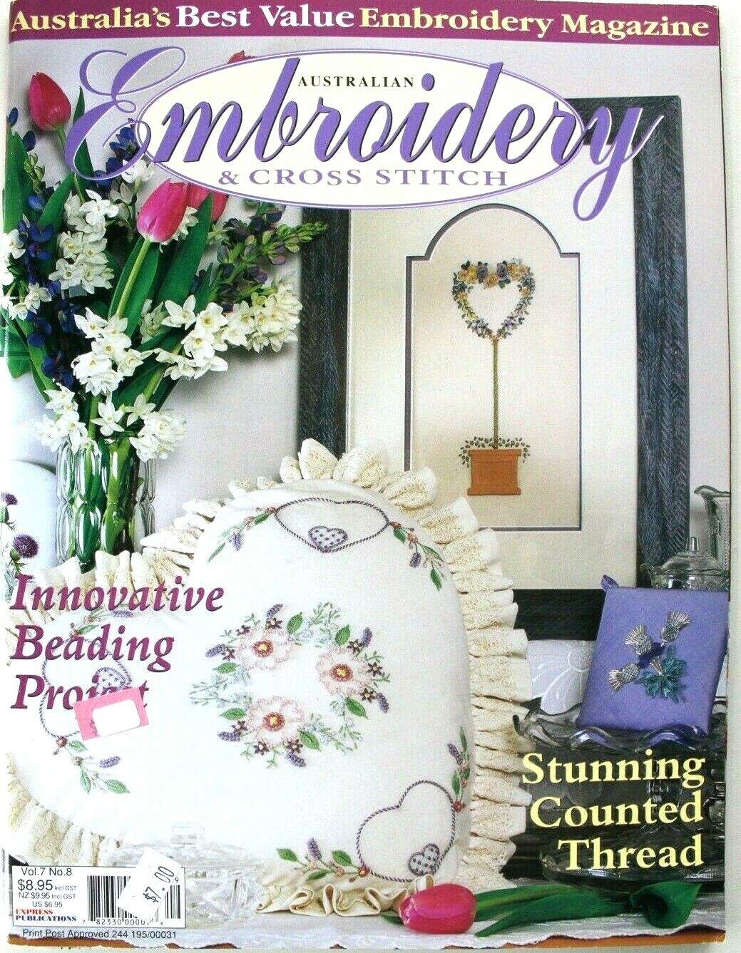 Australian Embroidery & Cross Stitch Magazine Patterns Book Vol 7 No 8 ...