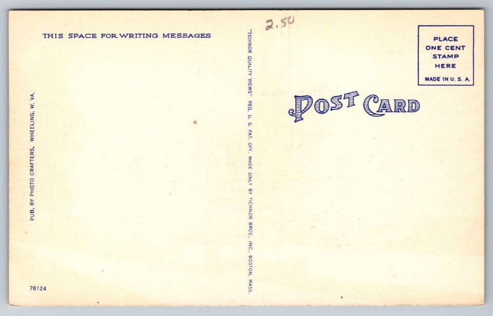 Vintage Postcard OH Bridgeport High School Street View Linen ~7971 | eBay