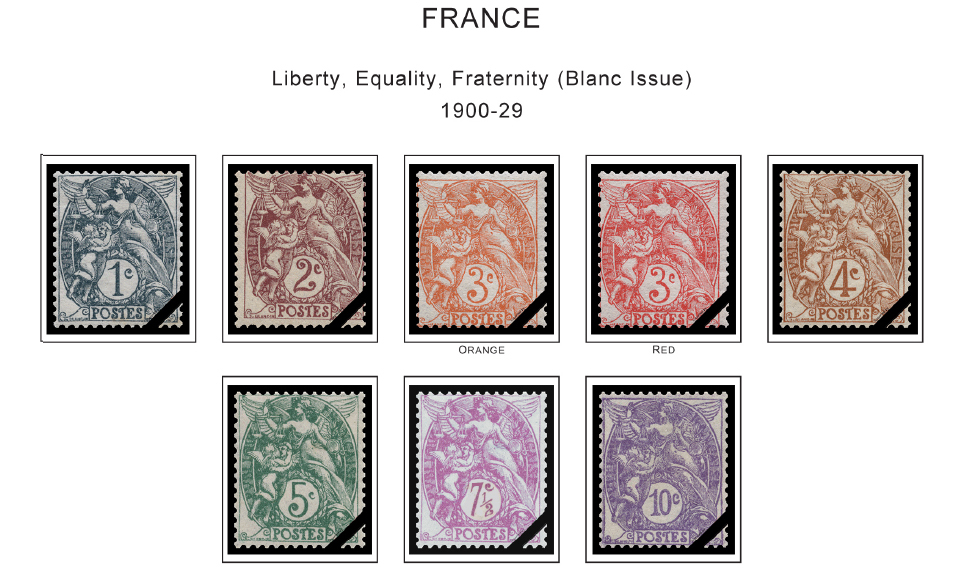 COLOR PRINTED FRANCE 1849-1939 STAMP ALBUM PAGES (29 illustrated pages ...