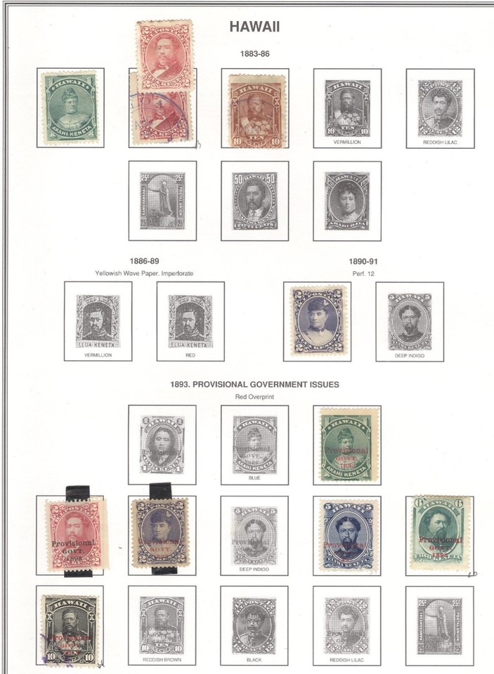 HAWAII, assortment of Classic Stamps hinged on Harris pages | eBay