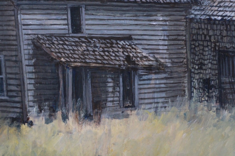 Coastal Scene Weathered House Acrylic Painting Signed Clint Carter GA ...
