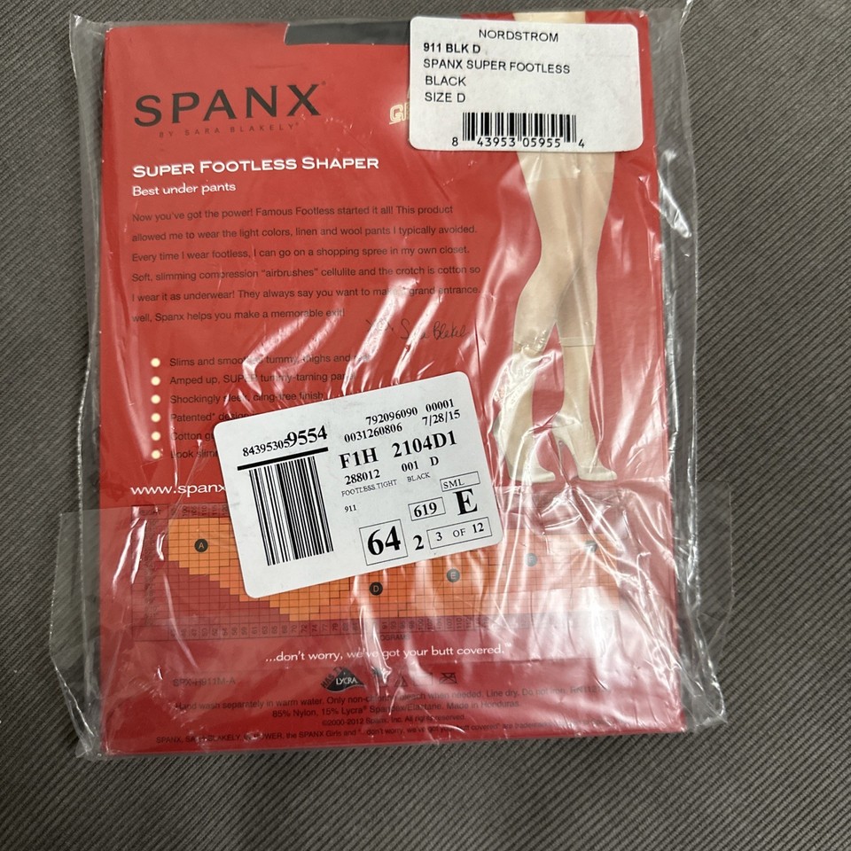 Spanx High Super Waisted Shaper Capri Footless Panty Hose Size D Black ...