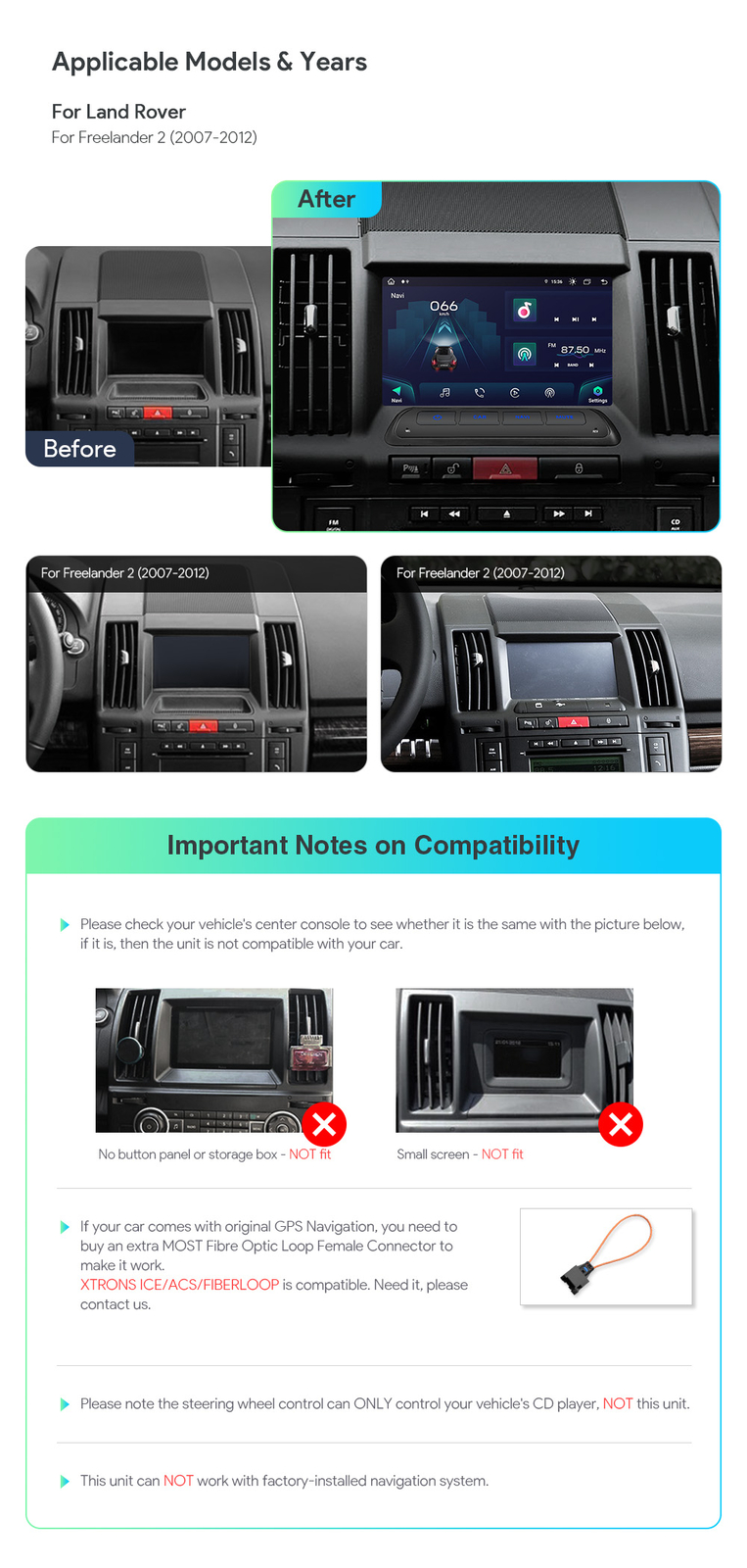 7" Android 12 8-Core 4G Car Stereo GPS Head Unit DSP for LAND ROVER ...