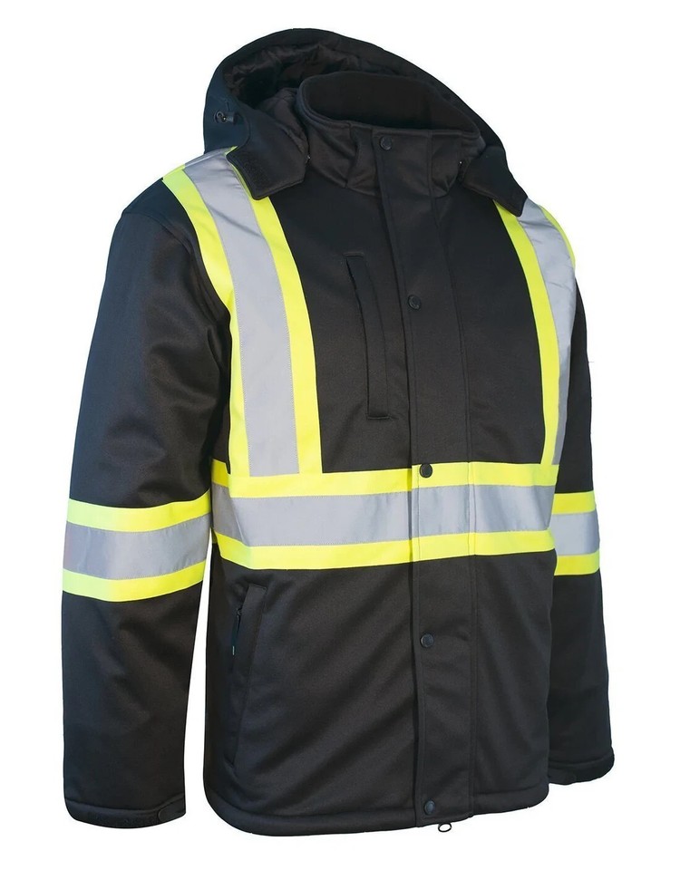 Hi Vis Class 2 Insulated Safety Jacket Parka Jacket Coat Fleece ...