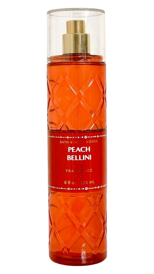 2-PACK BATH & BODY WORKS PEACH BELLINI FRAGRANCE MIST & BODY CREAM 8 OZ ...