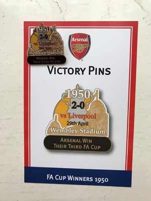 DANBURY MINT ARSENAL FC FOOTBALL VICTORY PIN BADGE 1950 THE FA CUP ...