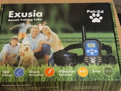 Pet-Ed Exusia Remote Dog Training Collar 900ft Range Shock/Tone ...