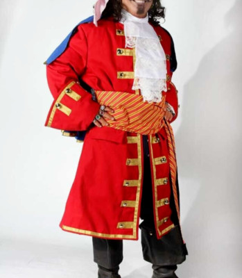 Red Captain Morgan Frock Coat Pirate Fashions Long Coat | eBay