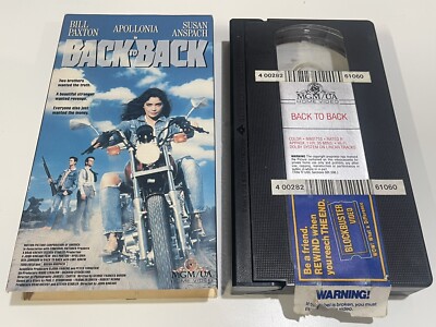 Back To Back VHS Bill Paxton Susan Anspach Apollonia VHS RARE OOP | eBay
