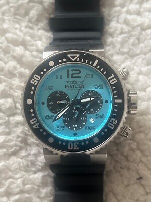 Invicta Men's Watch Pro Diver Chronograph Turquoise and Black Dial ...