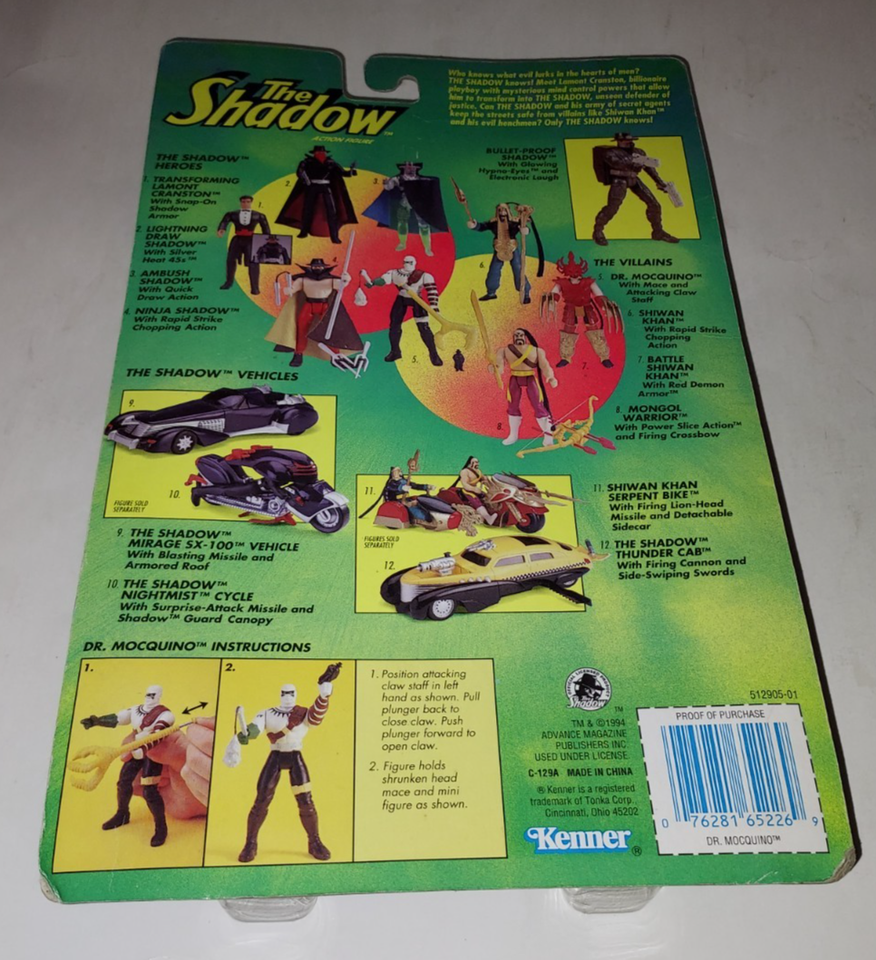 Kenner The Shadow 1994 Vintage Action Figure DR. MOCQUINO NEW MIC | eBay