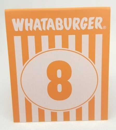 Individual WHATABURGER Restaurant Table Tent Numbers - Discontinued ...