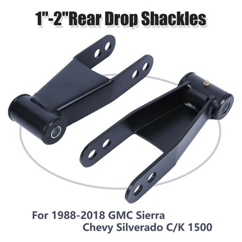 1"-2" Rear Drop Shackles Kit For 1988-2018 Chevy Silverado GMC Sierra ...