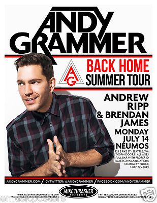 ANDY GRAMMER / ANDREW RIPP "BACK HOME SUMMER TOUR" 2014 SEATTLE CONCERT ...