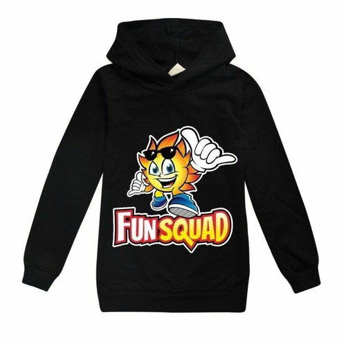 Kids Fun Squad Gaming Print Long Sleeve Hoodie Hooded Tops Jumper ...