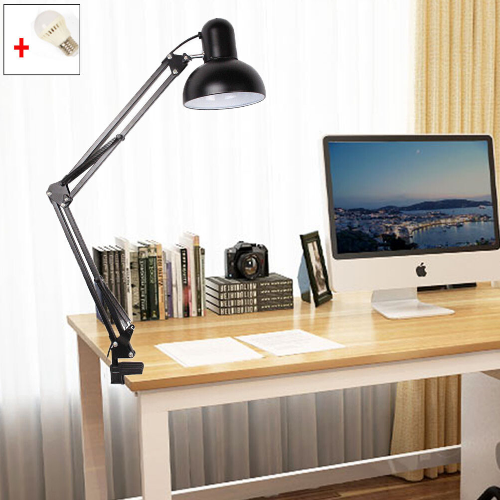 Architect Desk Lamp Swing Arm Drafting Light W/ Metal Clamp Vintage ...